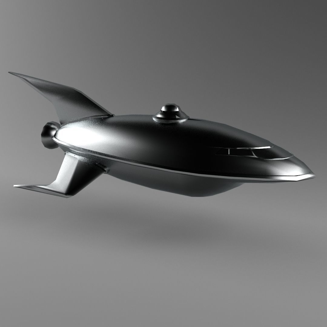 Spaceship Low Poly 3D Model Obj Fbx Max - 3D Low Poly