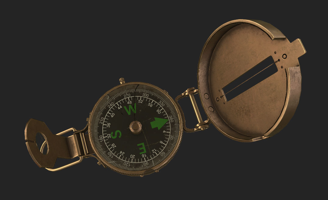 3D model Low Poly Old Metal Compass VR / AR / low-poly | CGTrader