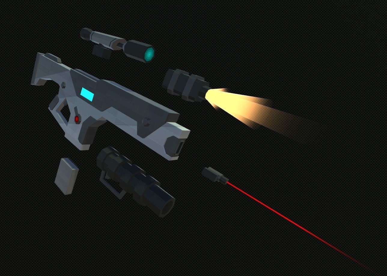 3D model Modular Low Poly Guns and Weapons VR / AR / low-poly | CGTrader