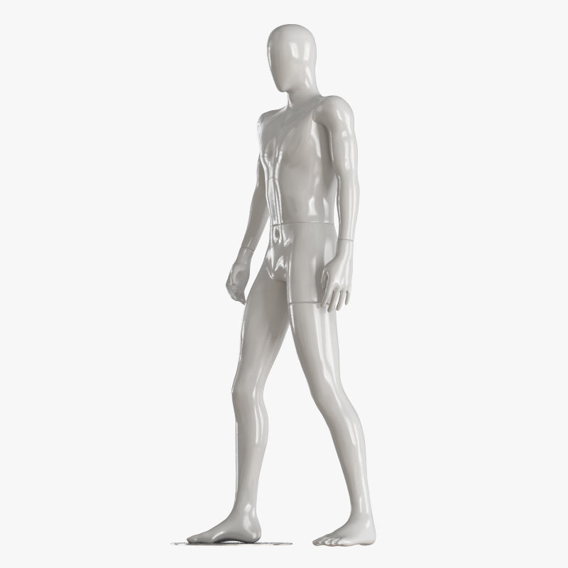 Faceless male white mannequin 17 3D model | CGTrader