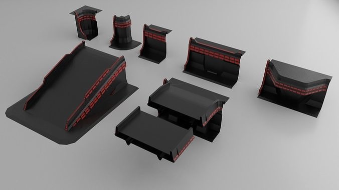 3D model Sci fi Modular Environment Pack low poly VR / AR / low-poly ...