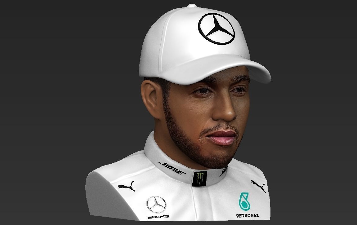 Lewis Hamilton bust ready for full color 3D printing 3D model 3D ...