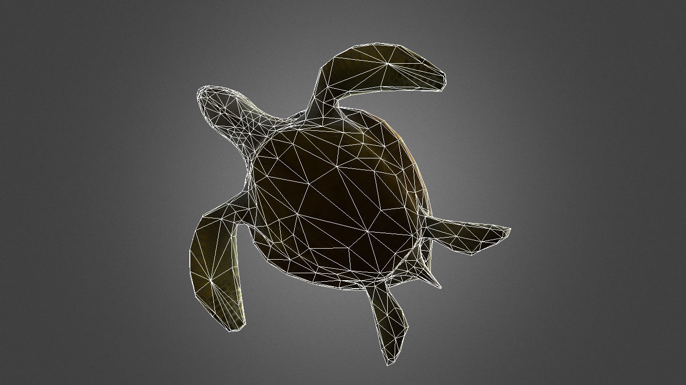 3D model Low Poly Green Sea Turtle - Idle Animated VR / AR / low-poly ...