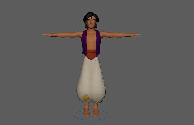 3D model Aladdin Cartoon - 3D Production Model Rigged VR / AR / low ...