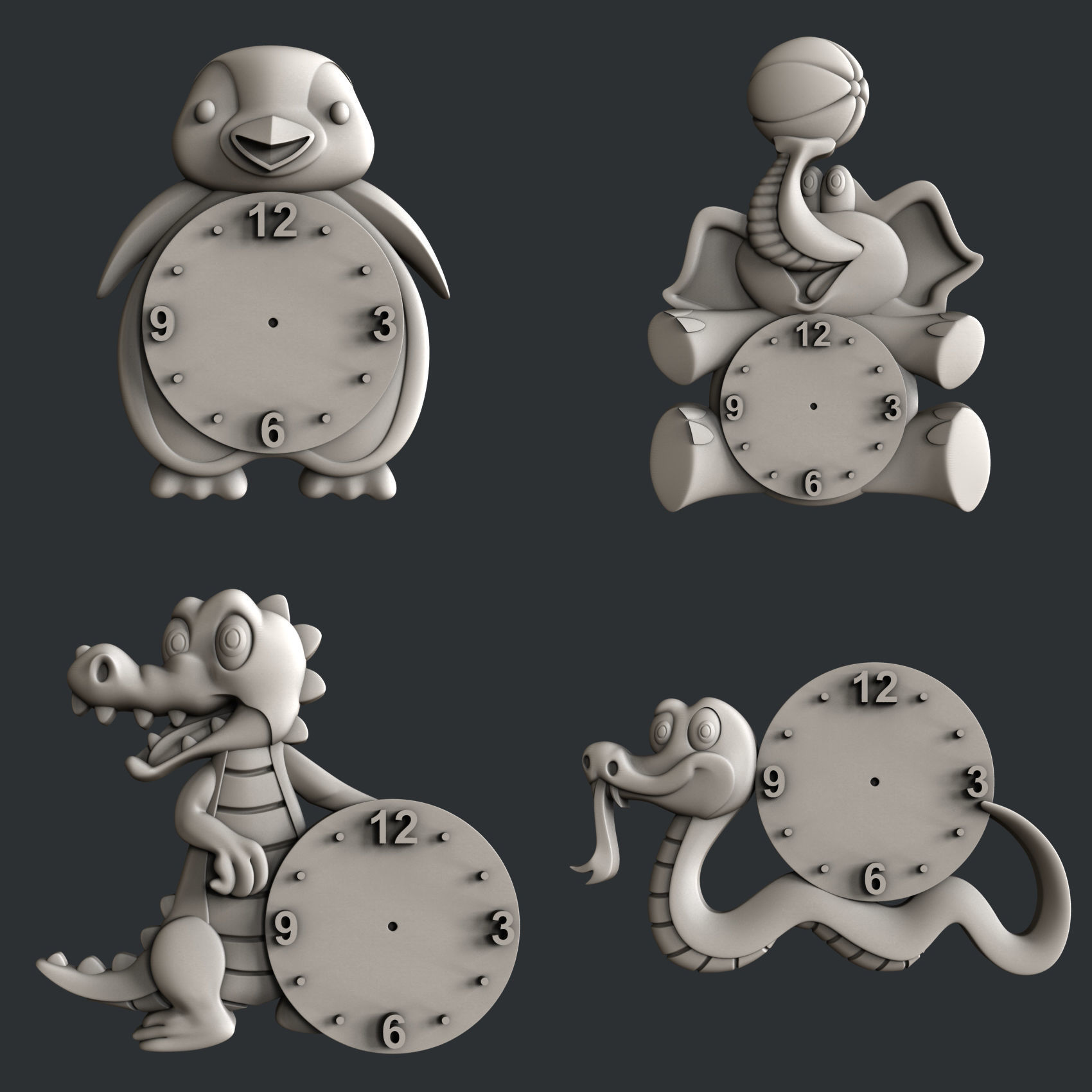3d STL models for CNC router set clocks | CGTrader
