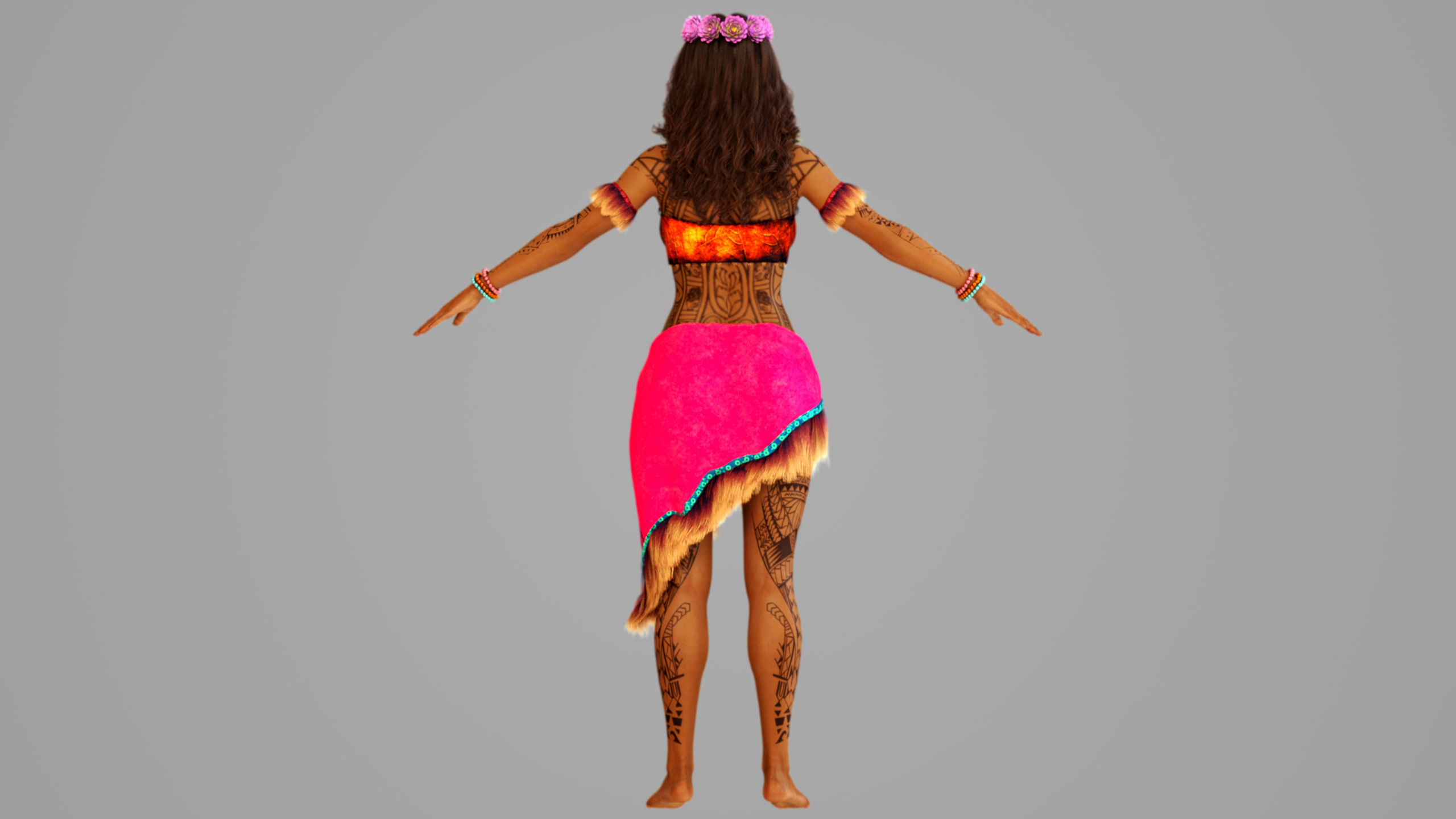 Native Polynesian Female 3D model animated rigged | CGTrader