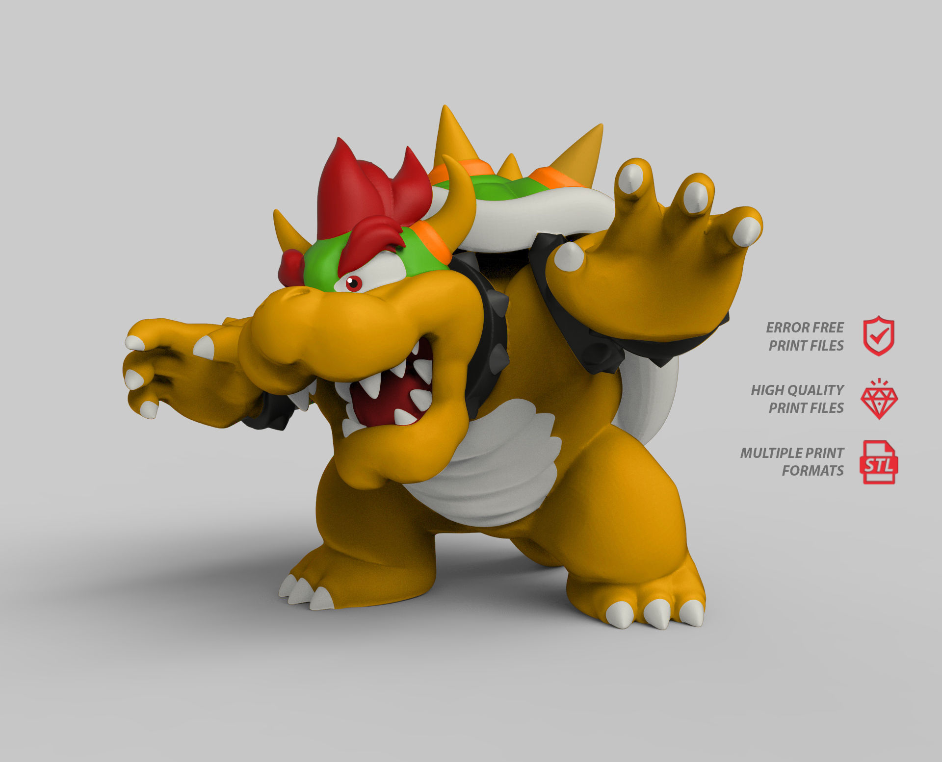 Bowser toy with spikes 3D model 3D printable | CGTrader