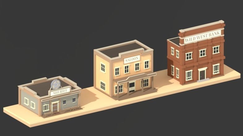 3D model Low Poly Wild West VR / AR / low-poly | CGTrader