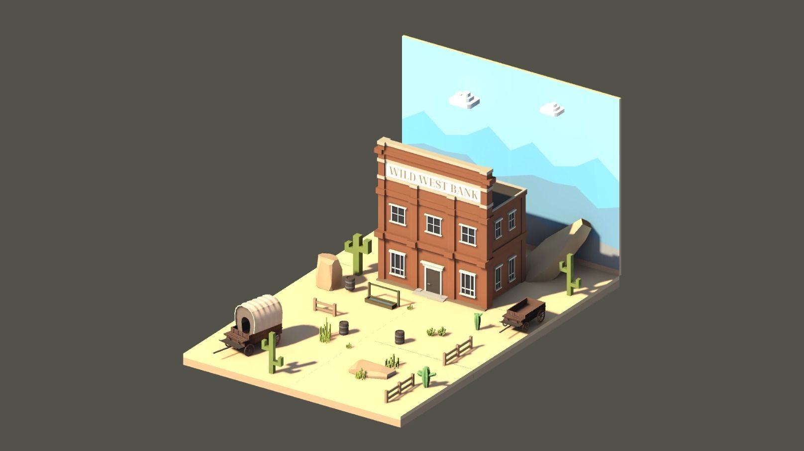 3D model Low Poly Wild West VR / AR / low-poly | CGTrader
