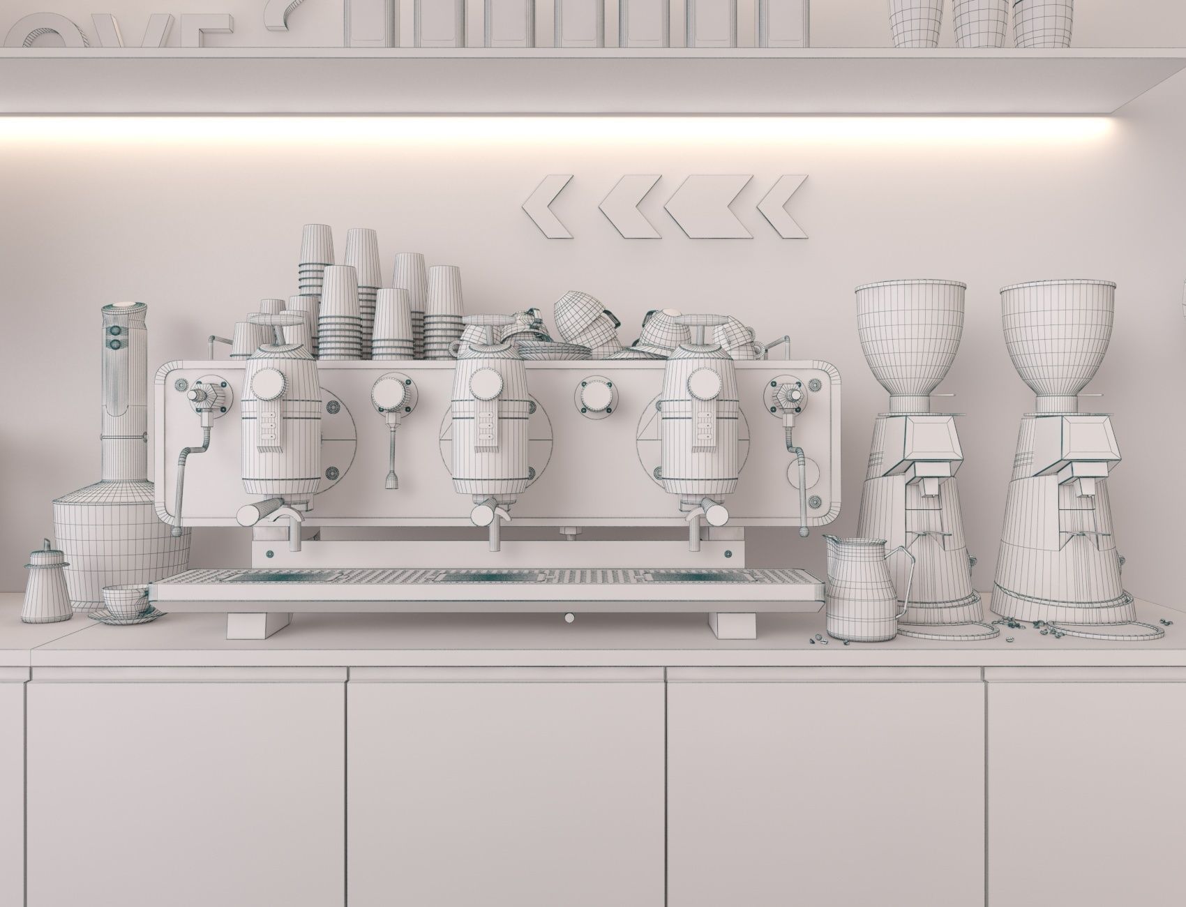 Coffee bar 3D model | CGTrader
