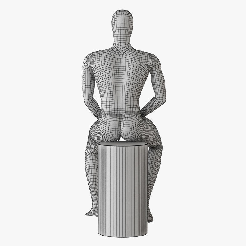 Faceless sitting male mannequin 22 3D model | CGTrader
