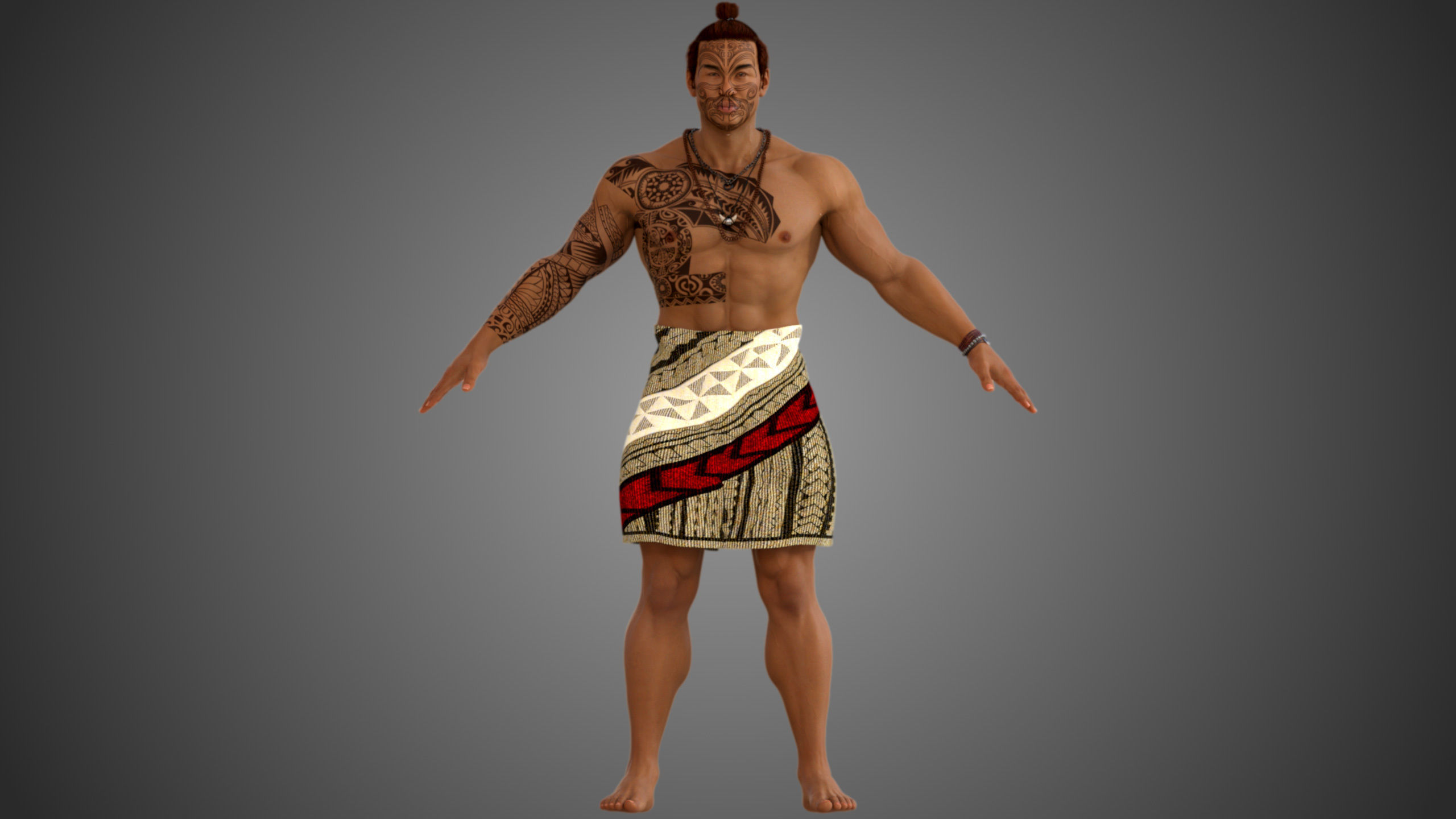 Native Polynesian Male 3D model animated rigged | CGTrader