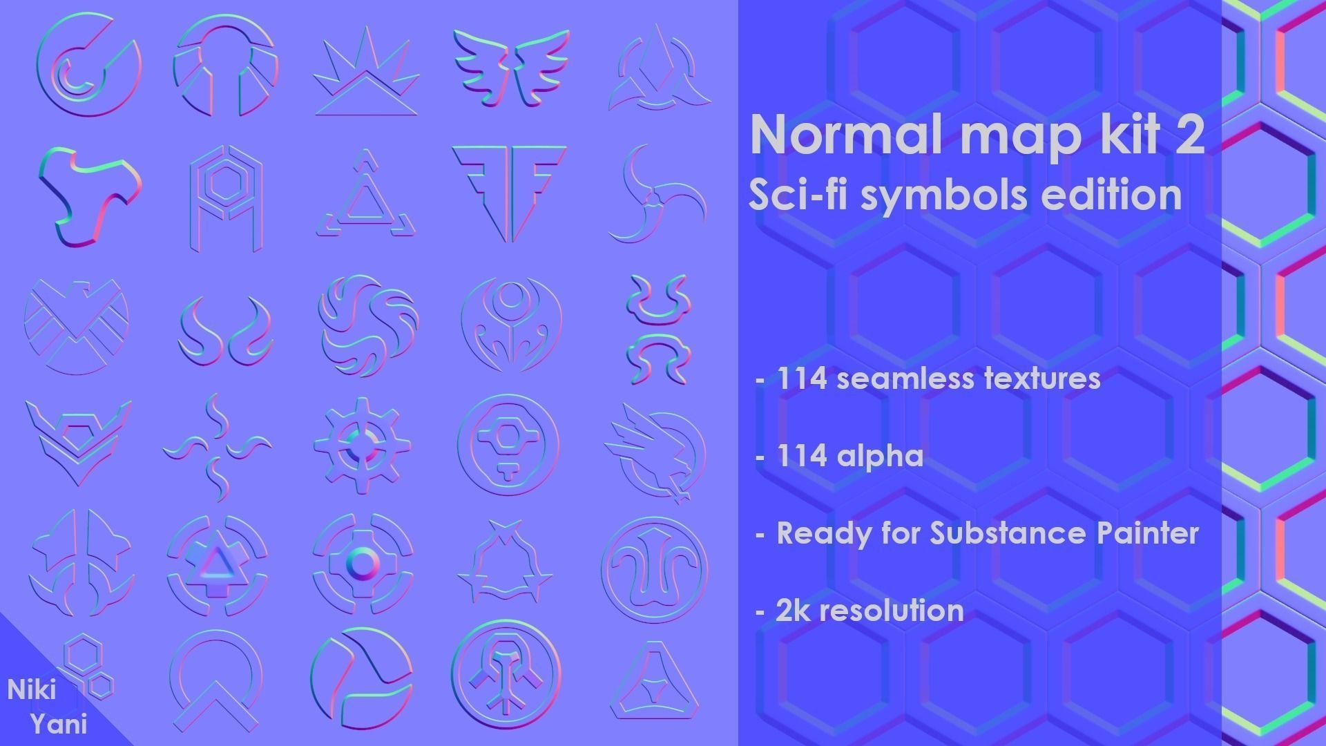 Normal map kit 2 Sci-fi symbols edition Texture | CGTrader