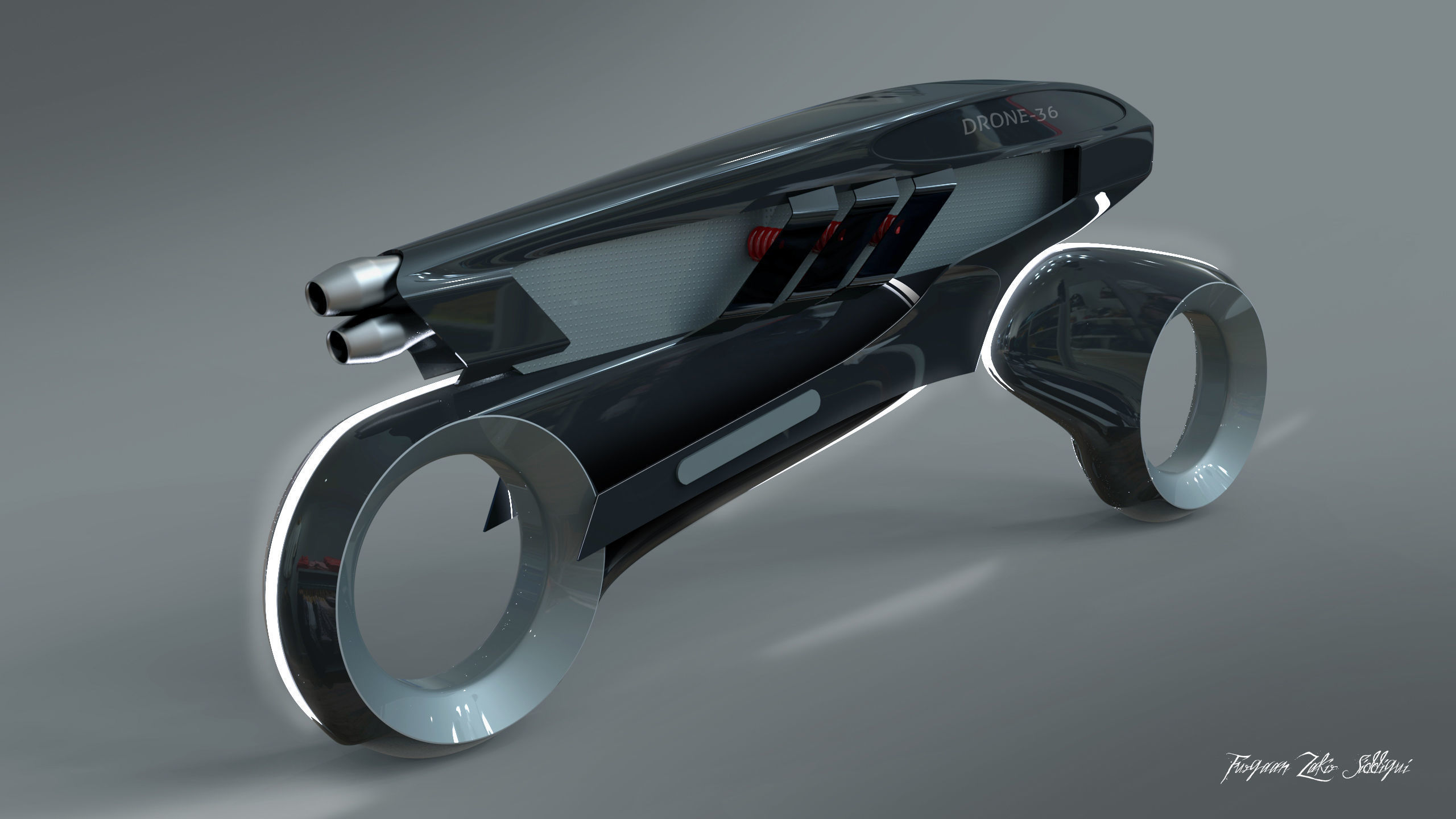 The Tron Drone Bike version 3x 3D model | CGTrader
