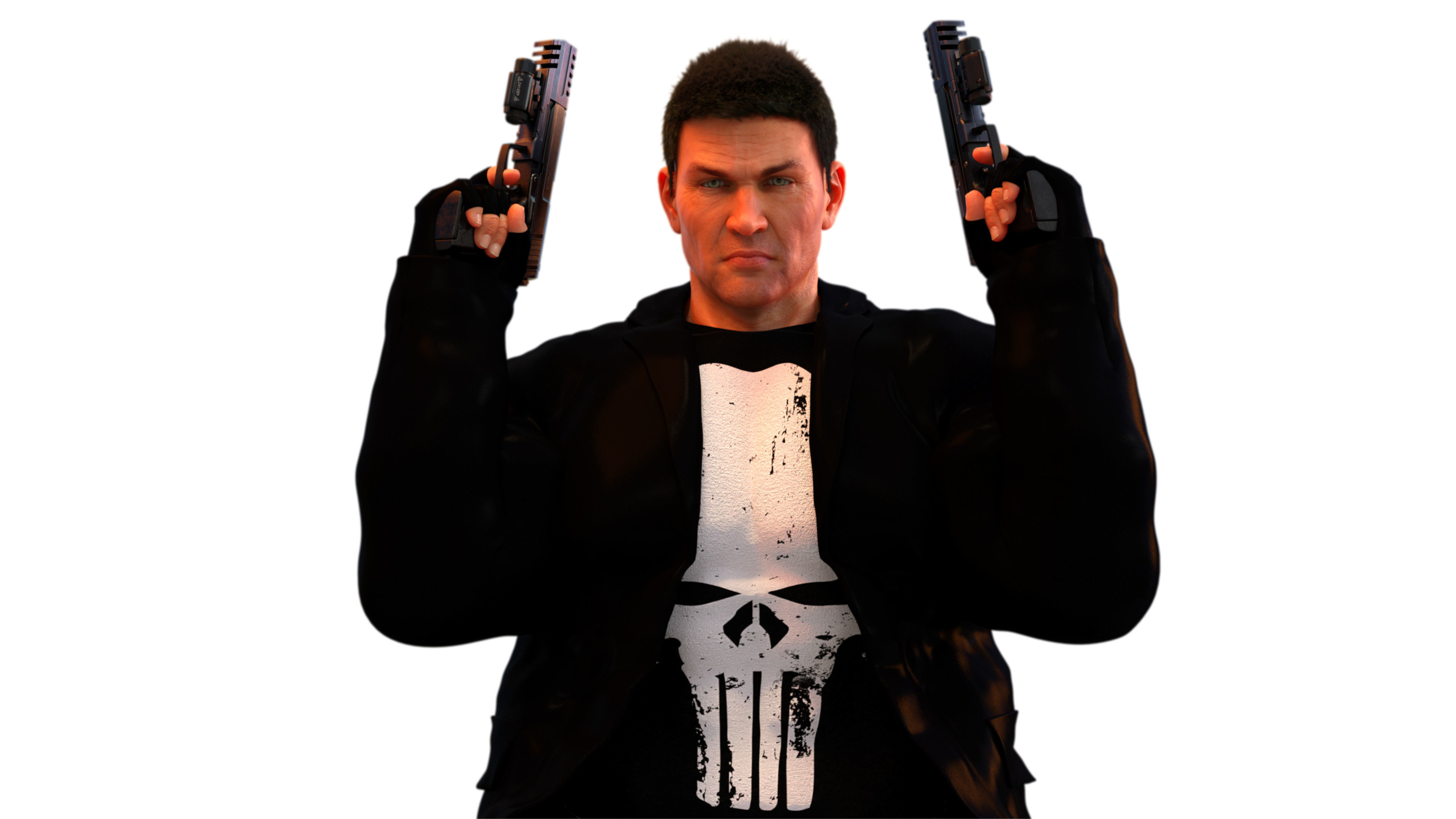 The Punisher Modern 3D model animated rigged | CGTrader