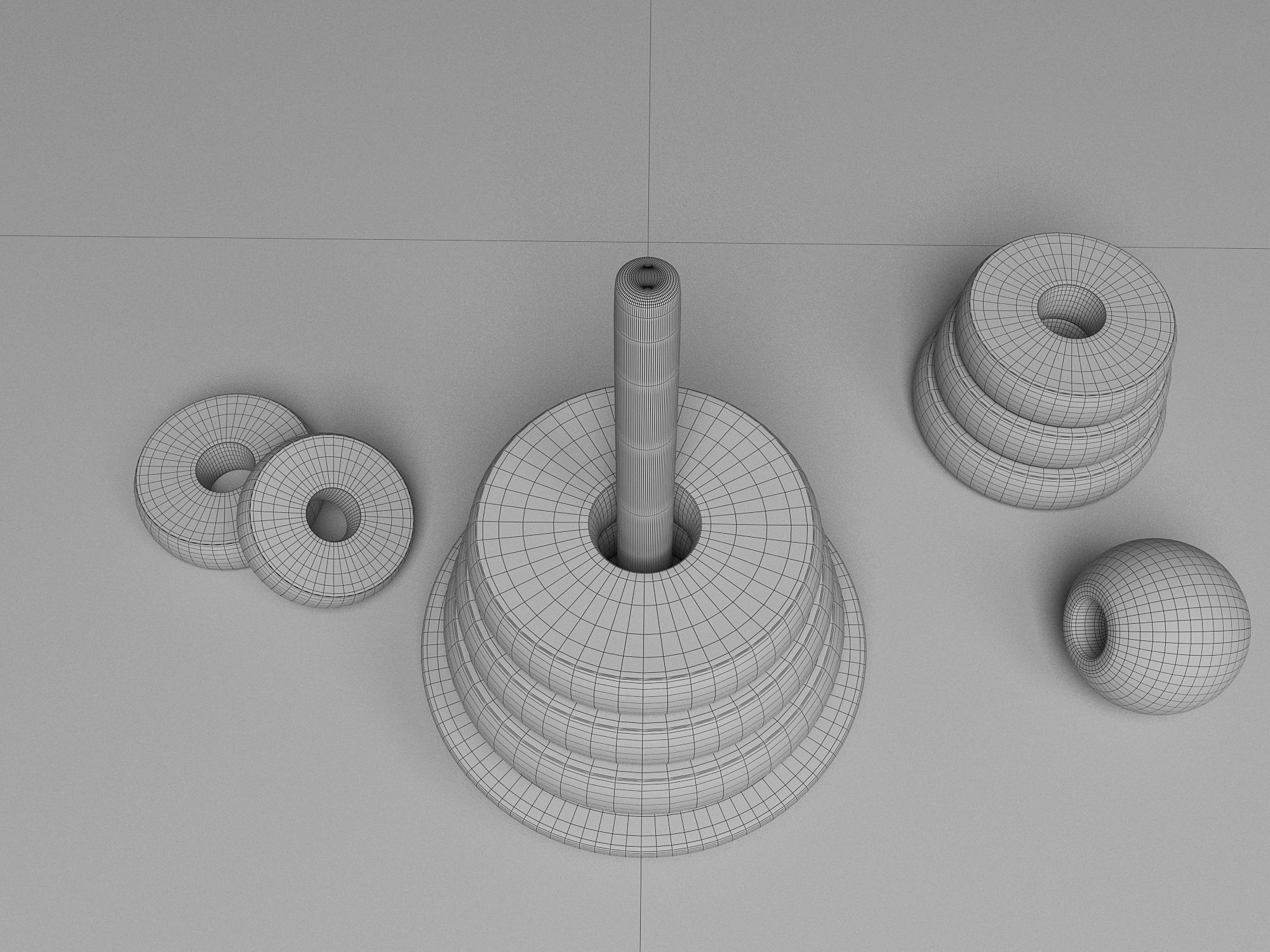 Wooden Toddler Toy Tower 3D model | CGTrader