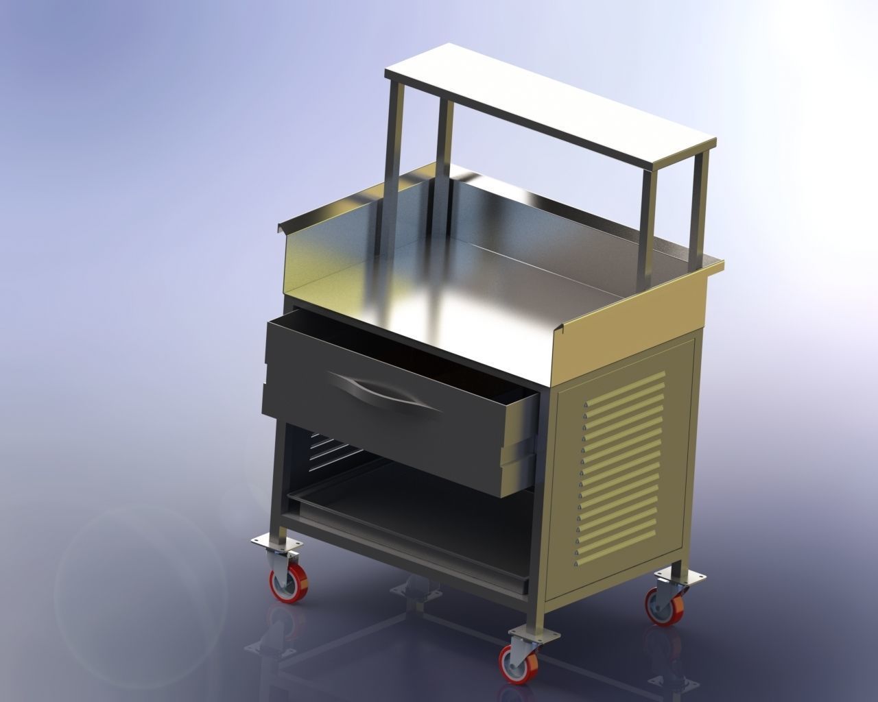 SS 304 Work Table with Overhead Shelf 3D model | CGTrader