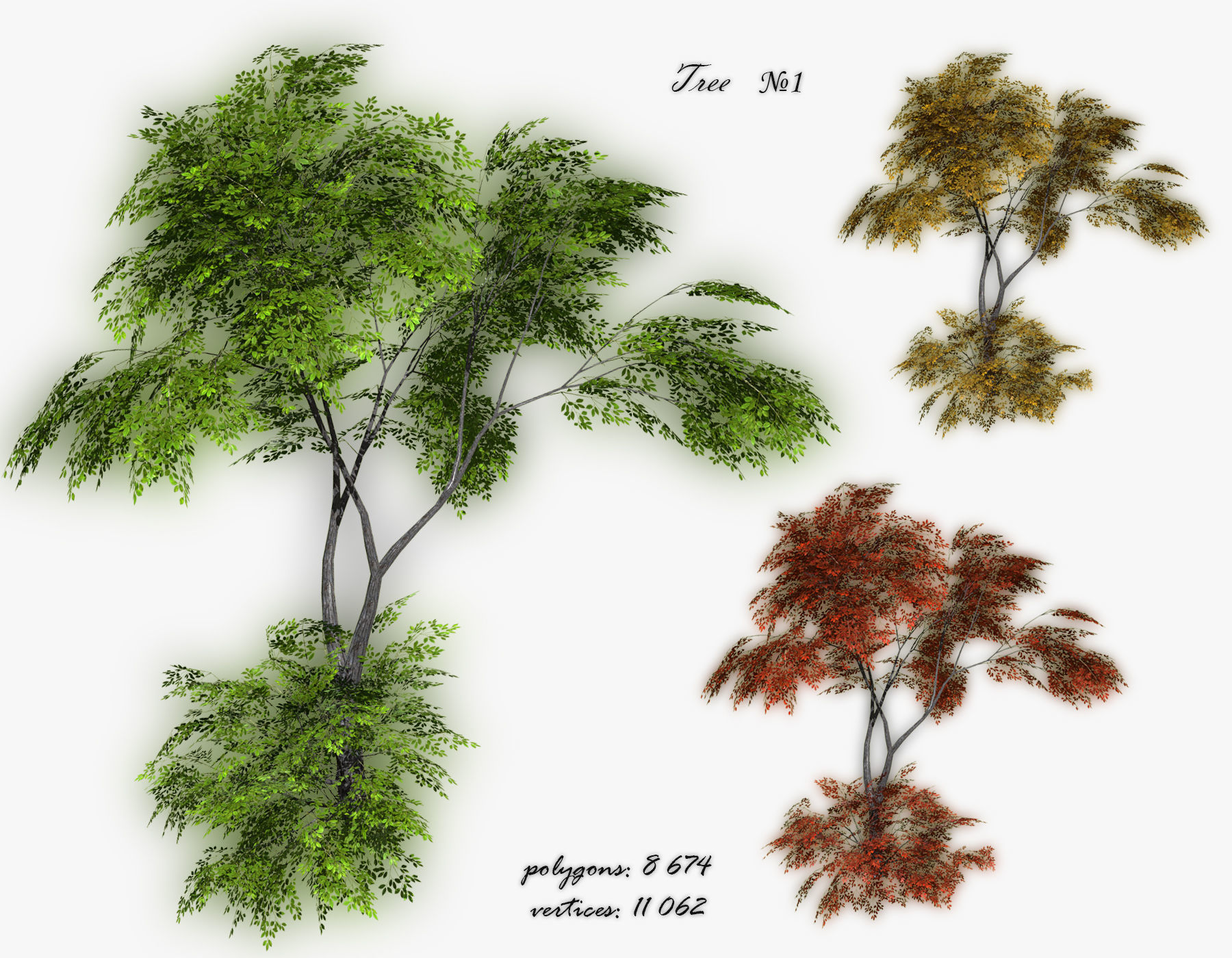 3D model Trees for exterior VR / AR / low-poly | CGTrader