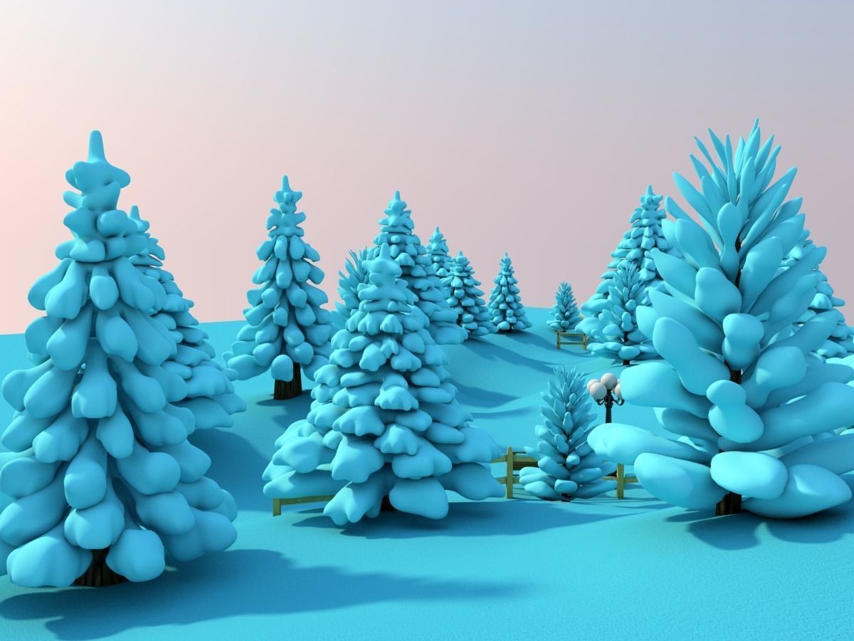 Snowy Outdoor Scene 3D model | CGTrader