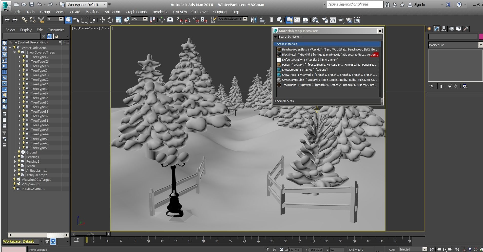 Snowy Outdoor Scene 3D model | CGTrader