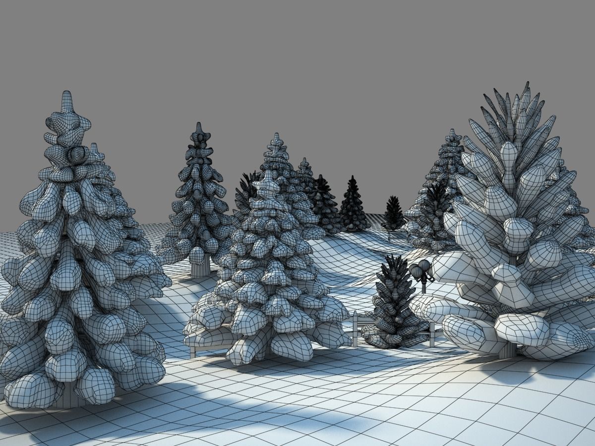 Snowy Outdoor Scene 3D model | CGTrader