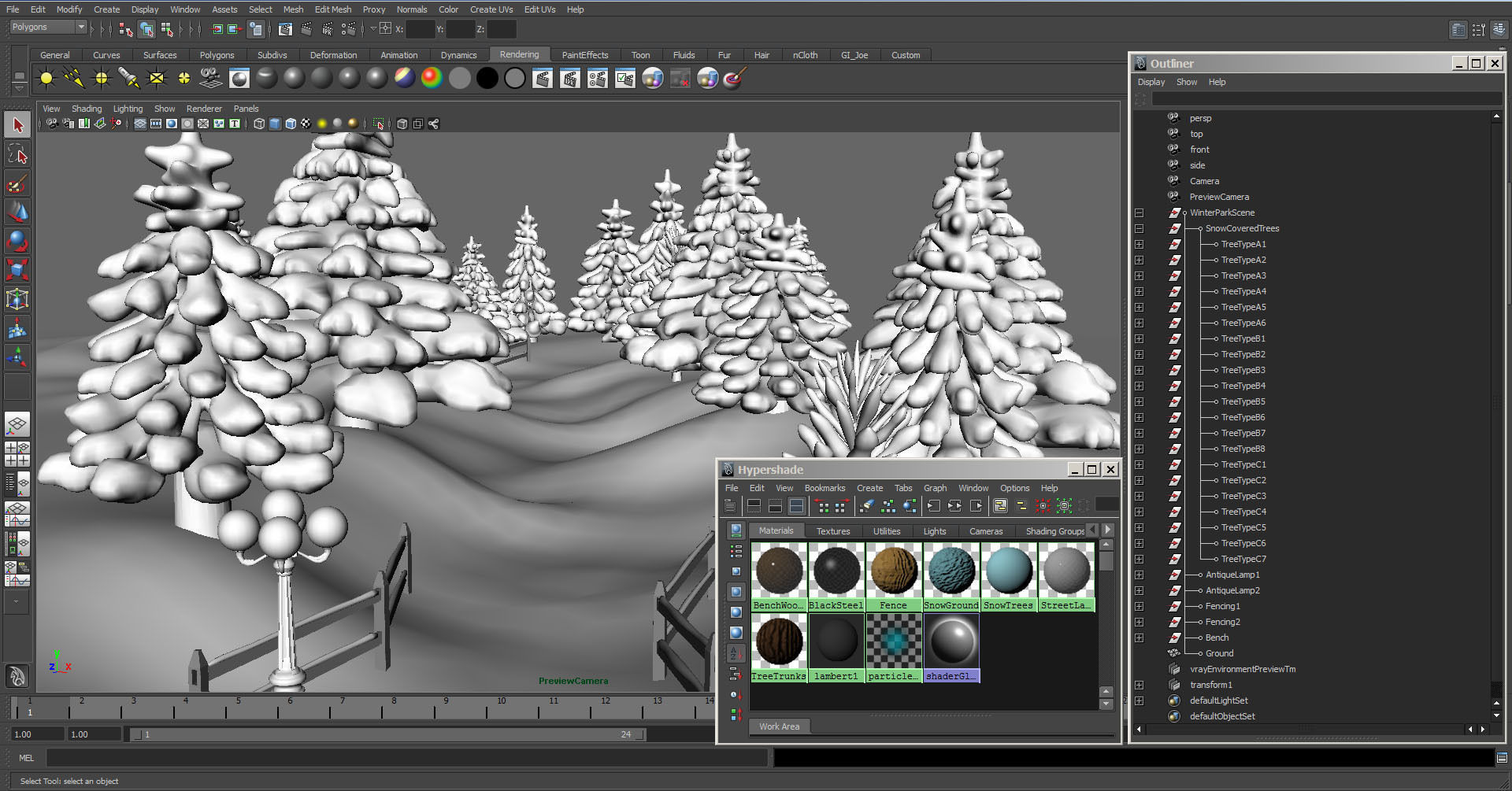 Snowy Outdoor Scene 3D model | CGTrader