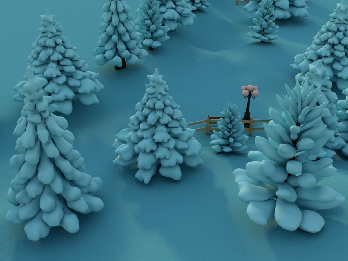 Snowy Outdoor Scene 3D model | CGTrader