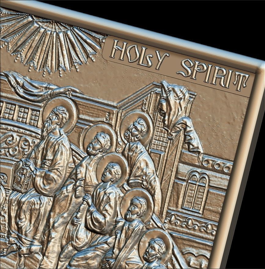 Descent Of The Holy Spirit STL File for CNC Relief engraving 3D model ...