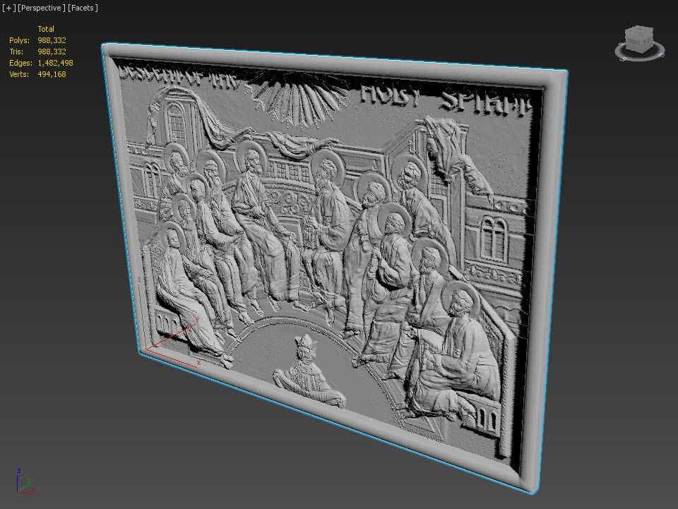 Descent Of The Holy Spirit STL File for CNC Relief engraving 3D model ...