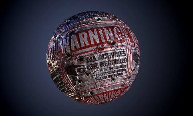 Metal Camera Warning Sign Seamless PBR Texture Texture | CGTrader