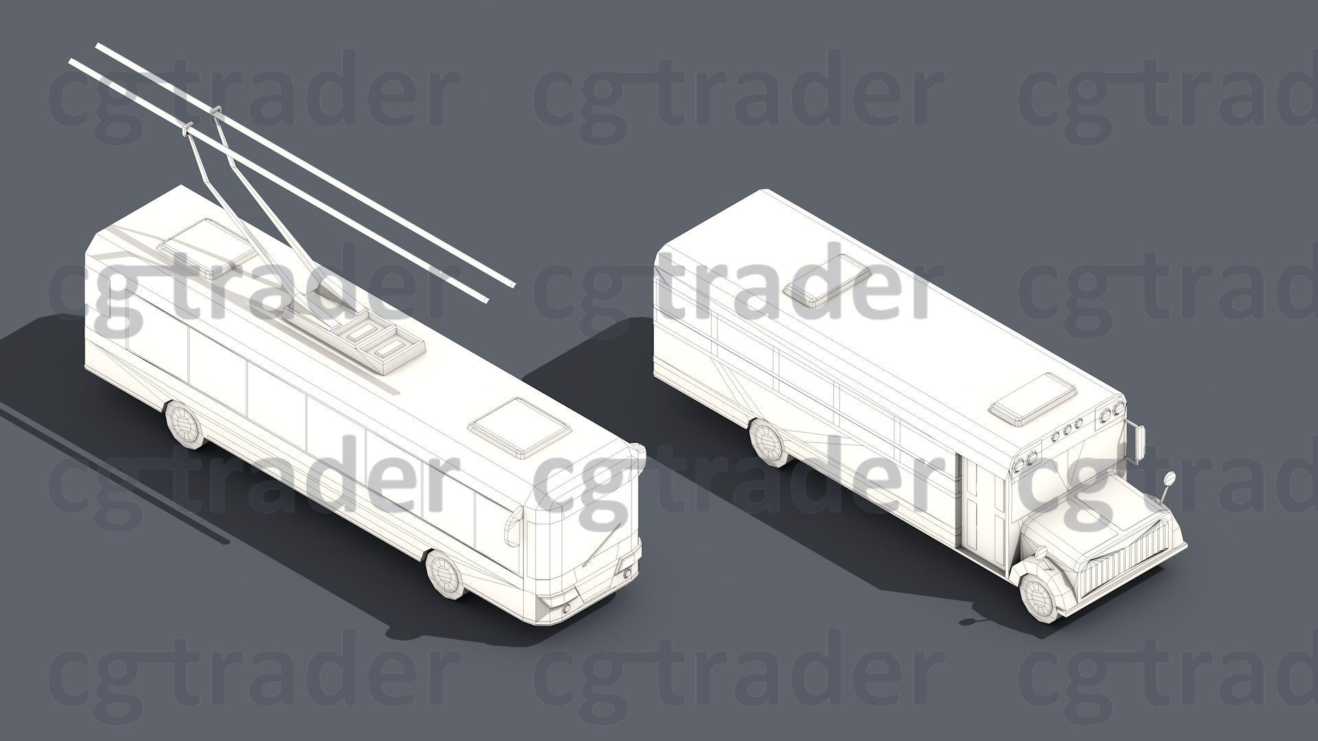 3D model Low Poly Truck Pack 03 Isometric VR / AR / low-poly | CGTrader