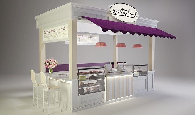 Sweetheart Cake Booth 3D model | CGTrader