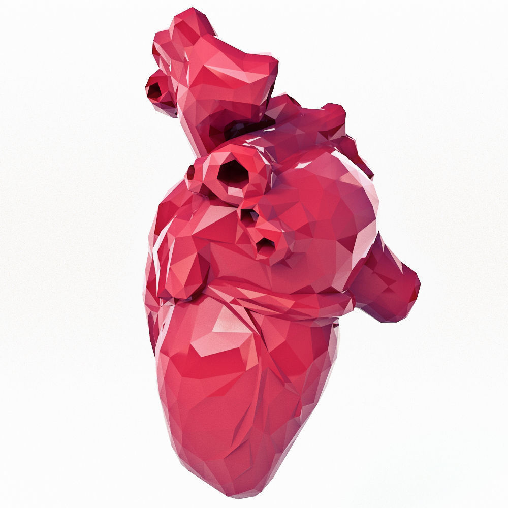 Heart Low Poly Print 3D model 3D printable | CGTrader