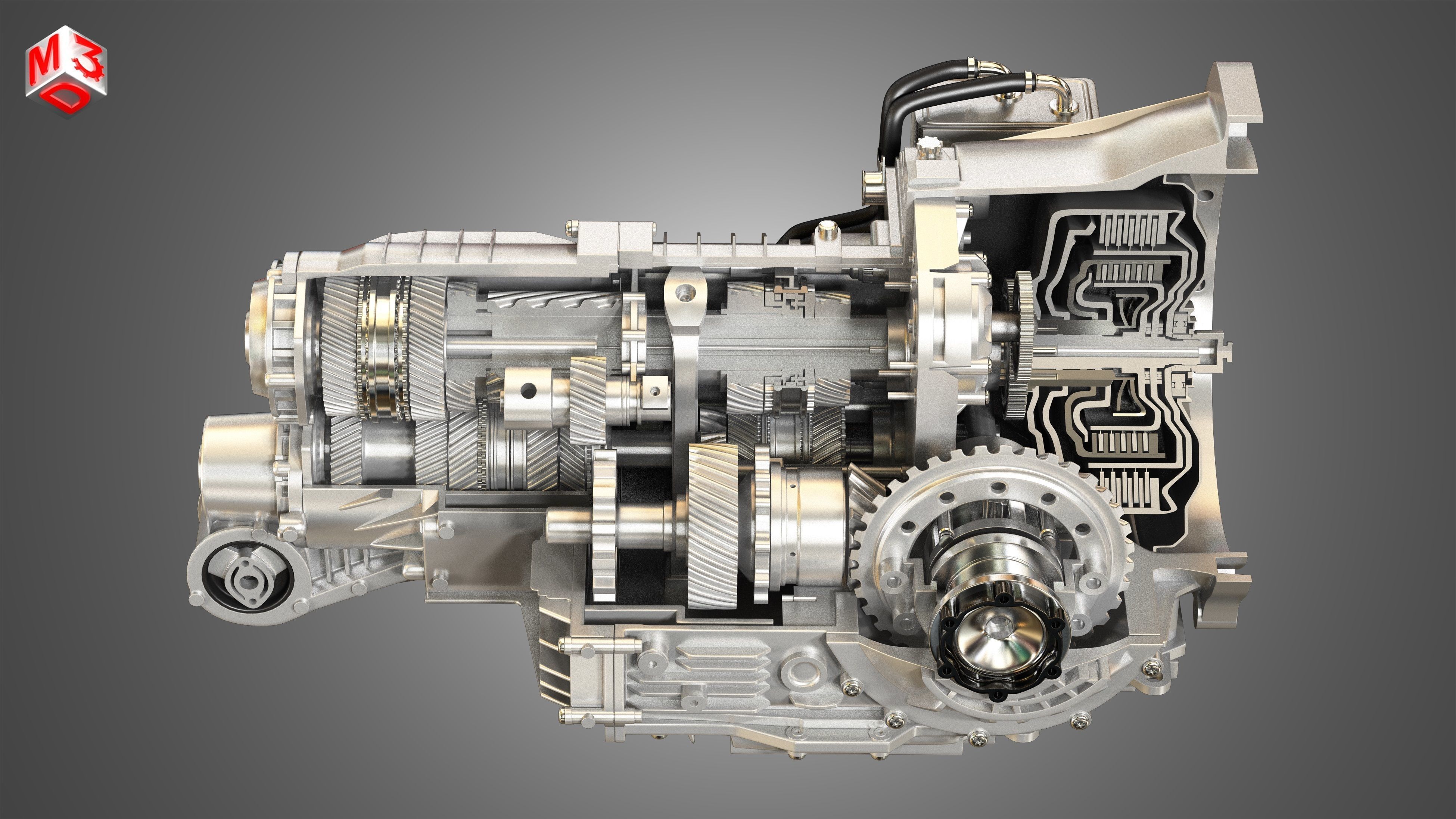 PDK Transmission Cutaway 3D model | CGTrader