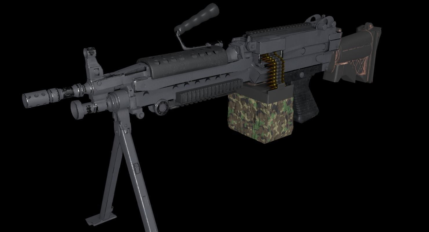 3D model M249 Squad Automatic Weapon VR / AR / low-poly | CGTrader