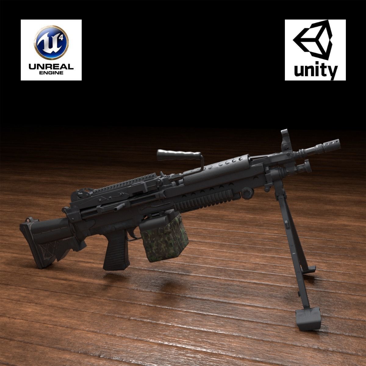 3D model M249 Squad Automatic Weapon VR / AR / low-poly | CGTrader