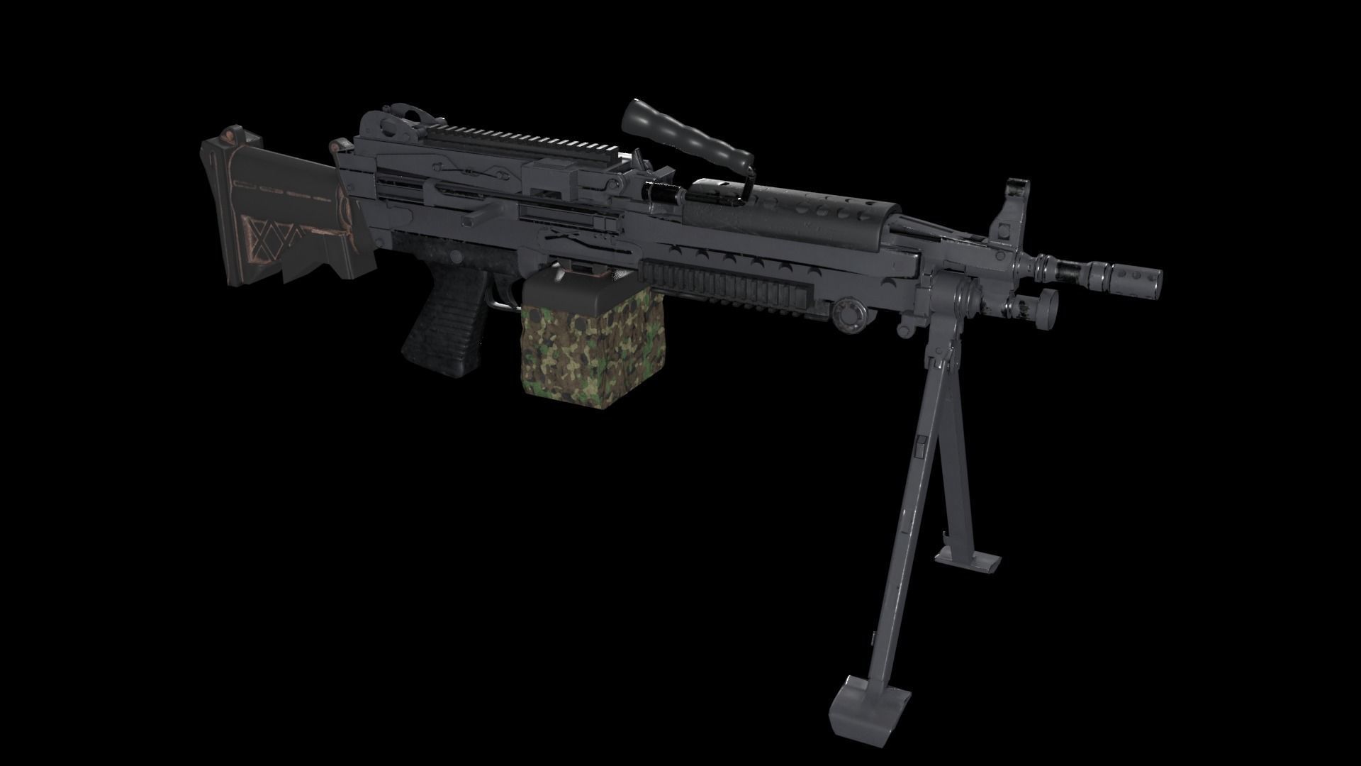 3D model M249 Squad Automatic Weapon VR / AR / low-poly | CGTrader