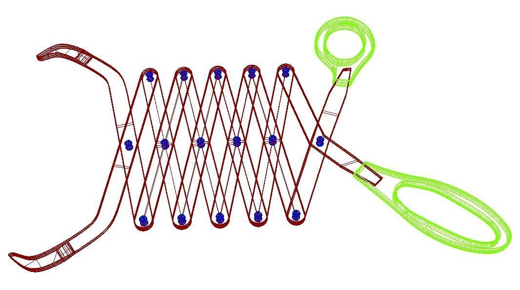 Extending scissor arm grabber 3D model | CGTrader