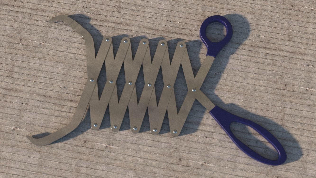 Extending scissor arm grabber 3D model | CGTrader