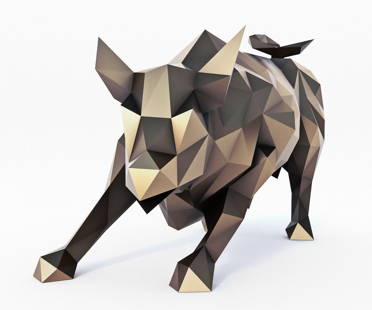 3D model Wall Street Bull Low Poly | CGTrader
