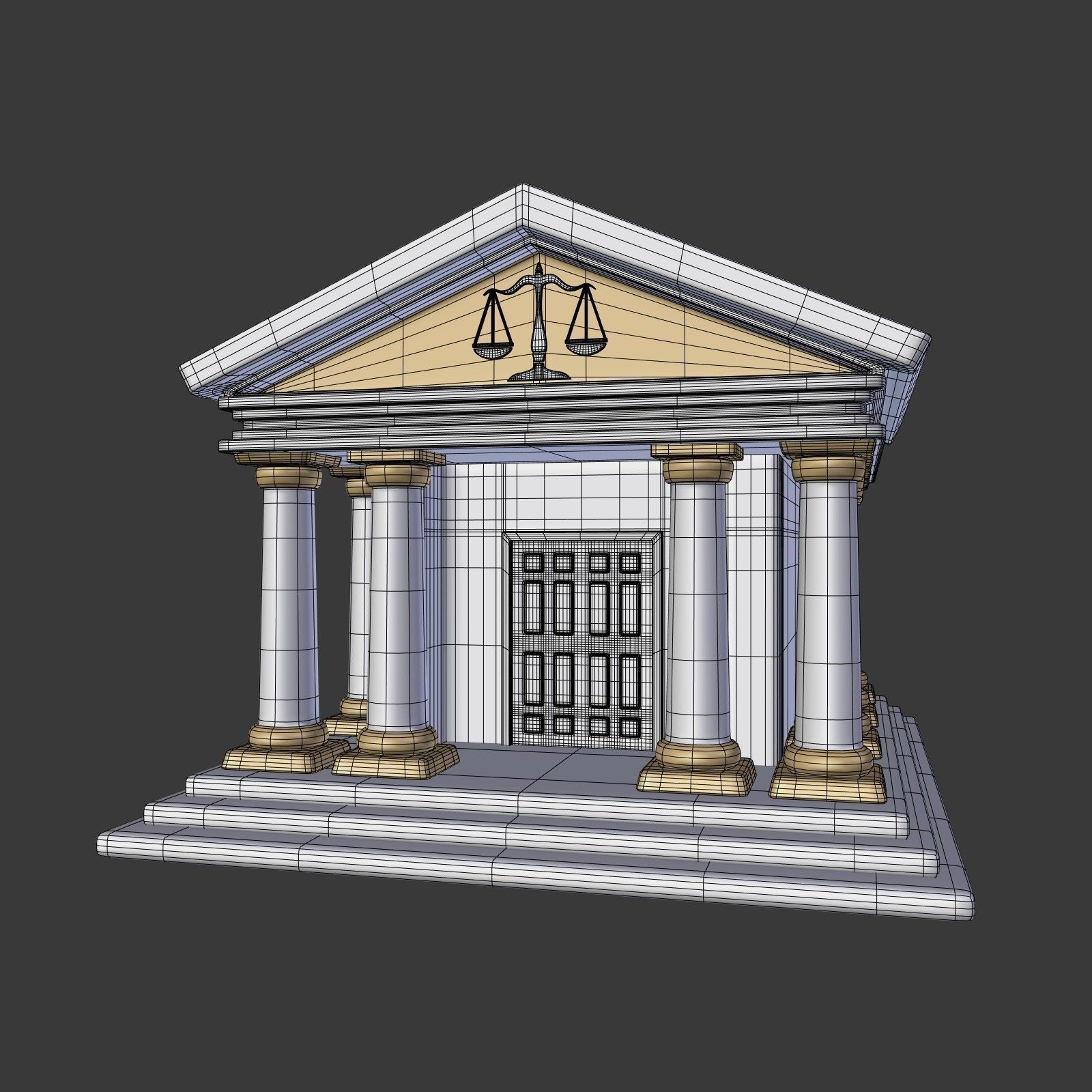 Courthouse Cartoon - Balance Scale Icon 3D model | CGTrader