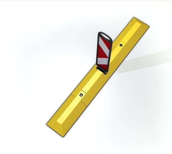 3D model Yellow guide barrier 28 pointing right 628-21 VR / AR / low ...