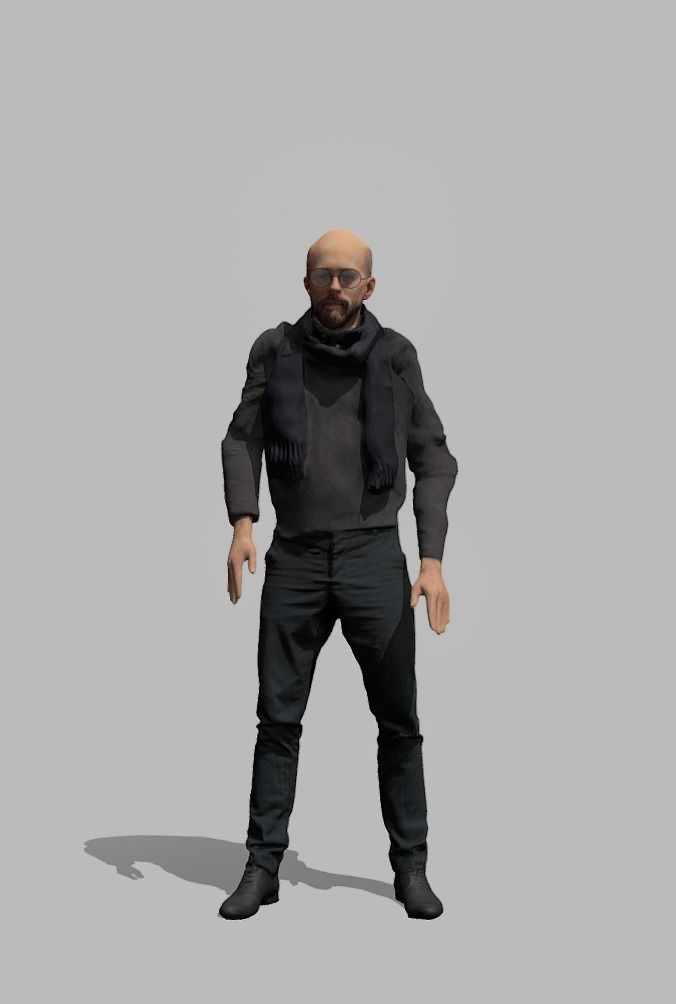 3d Human Arch-Viz Art Critic Architect Rigged 3D model animated rigged ...