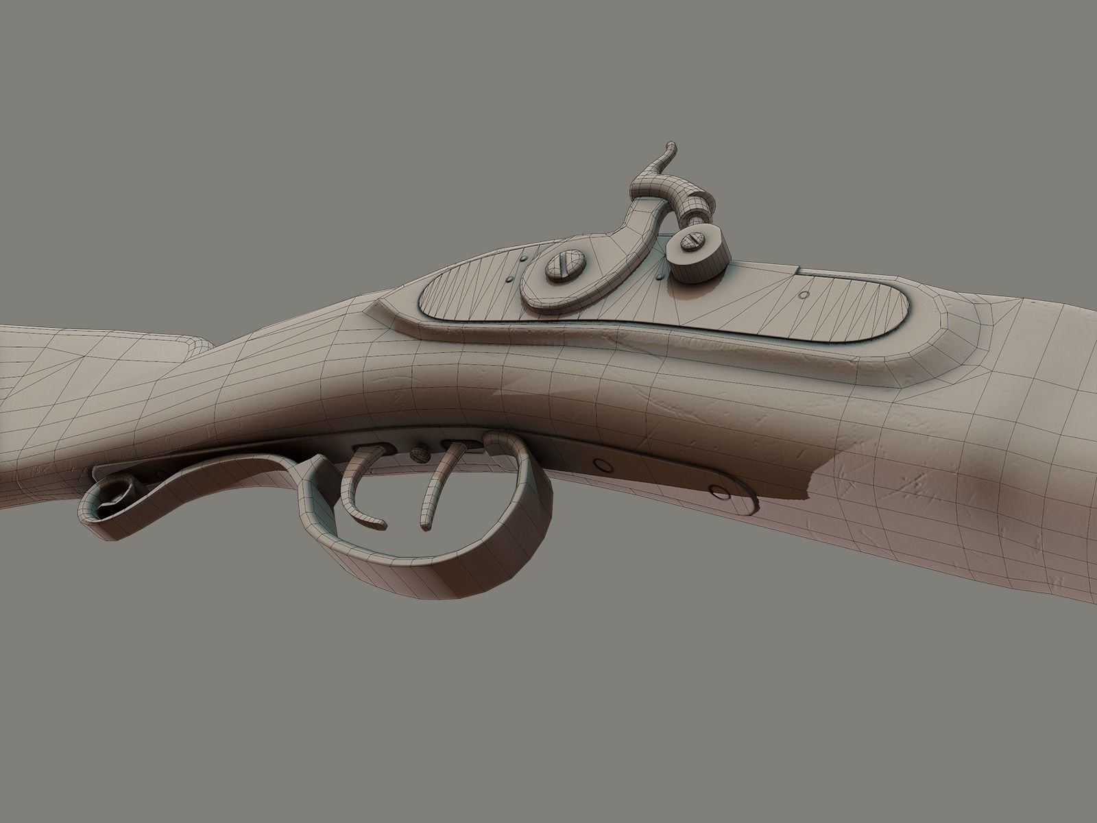 Lowpoly PBR Plains Precussion Rifle free VR / AR / low-poly 3D model ...