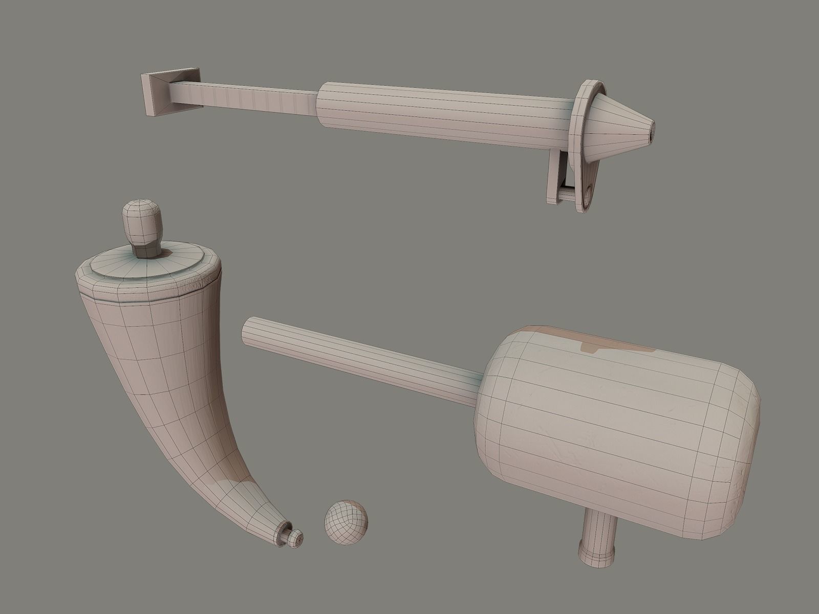 Lowpoly PBR Plains Precussion Rifle free VR / AR / low-poly 3D model ...