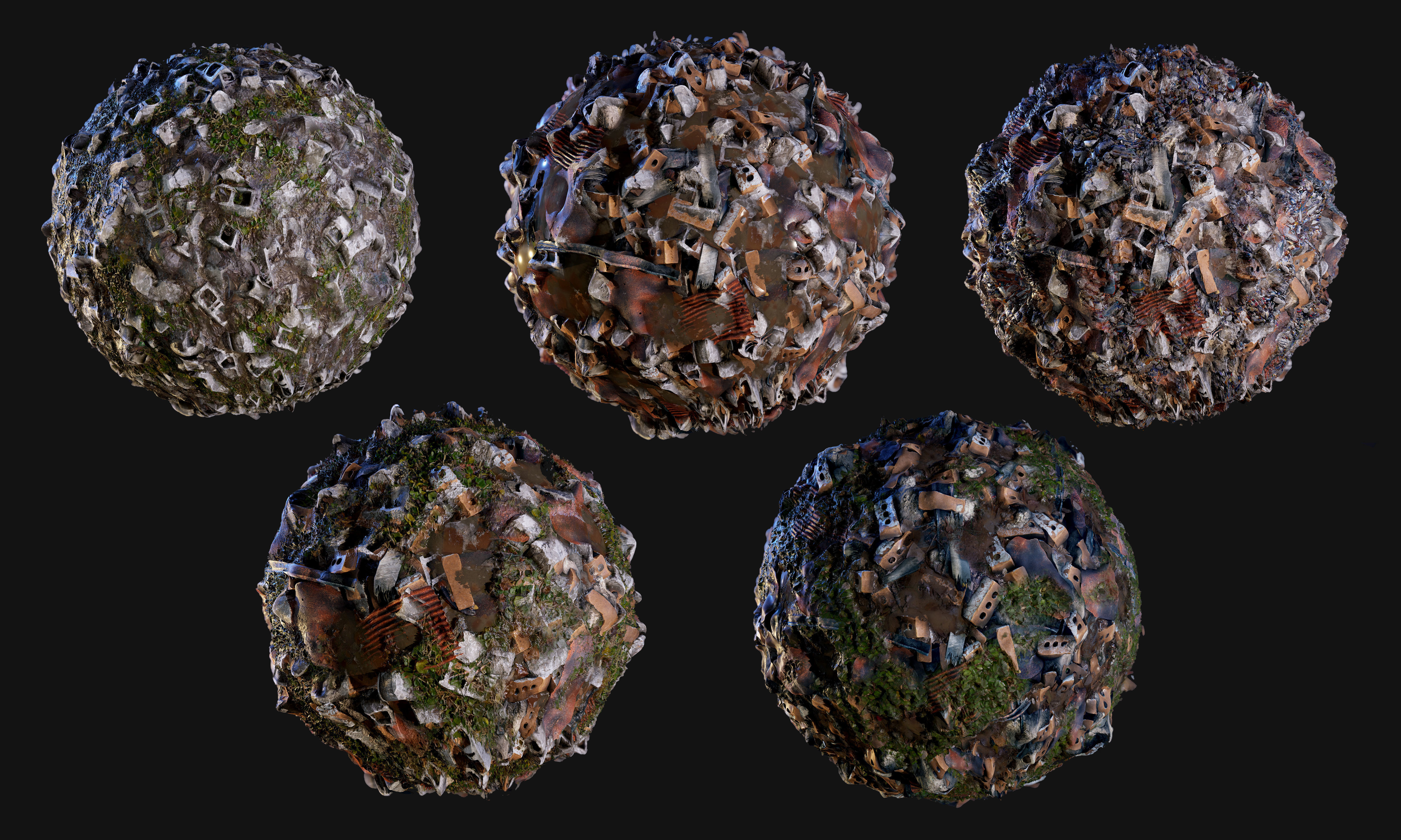 Rubble Brick Concrete Seamless PBR Texture Pack Texture | CGTrader
