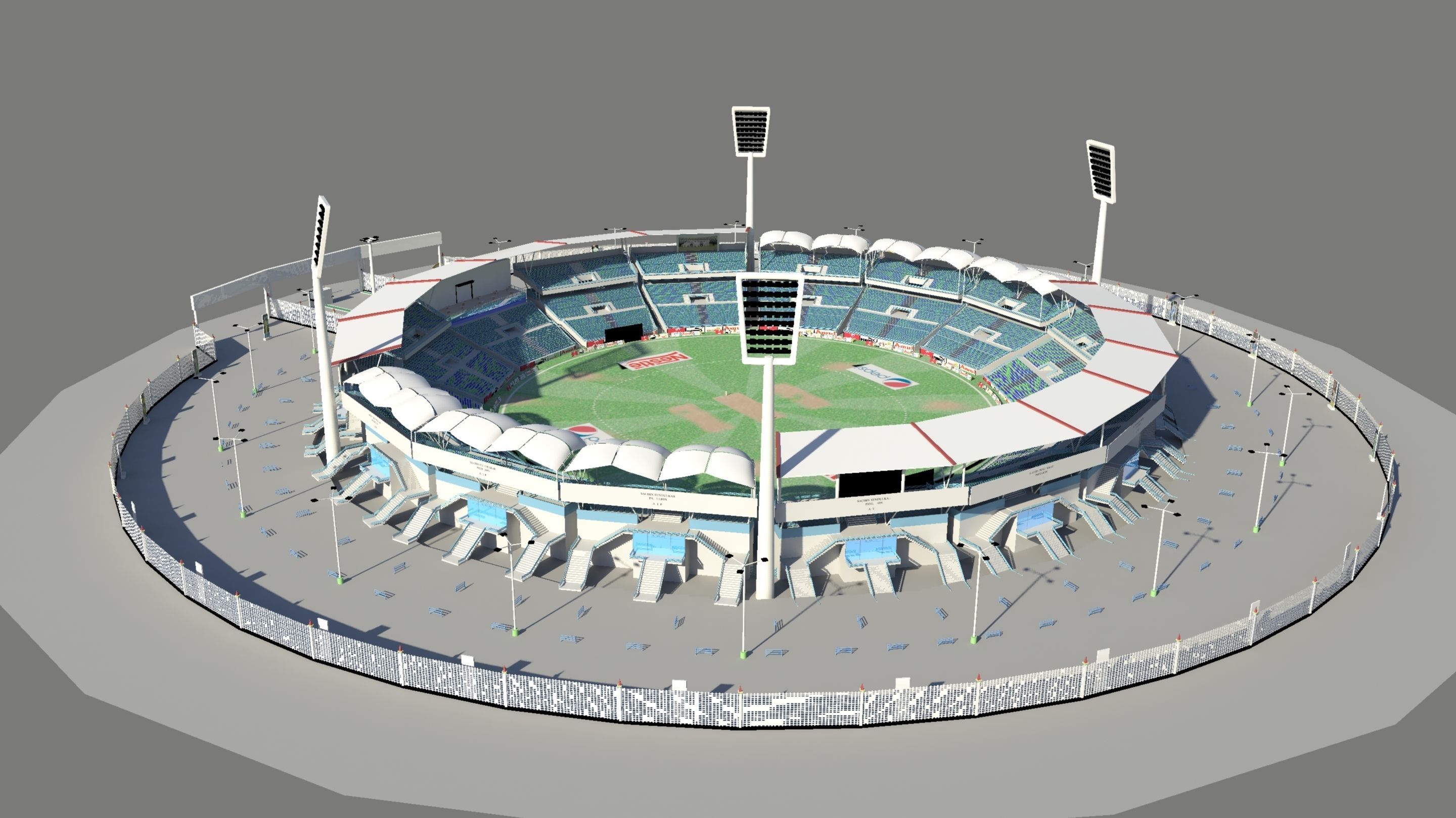 Cricket Stadium 3D model | CGTrader