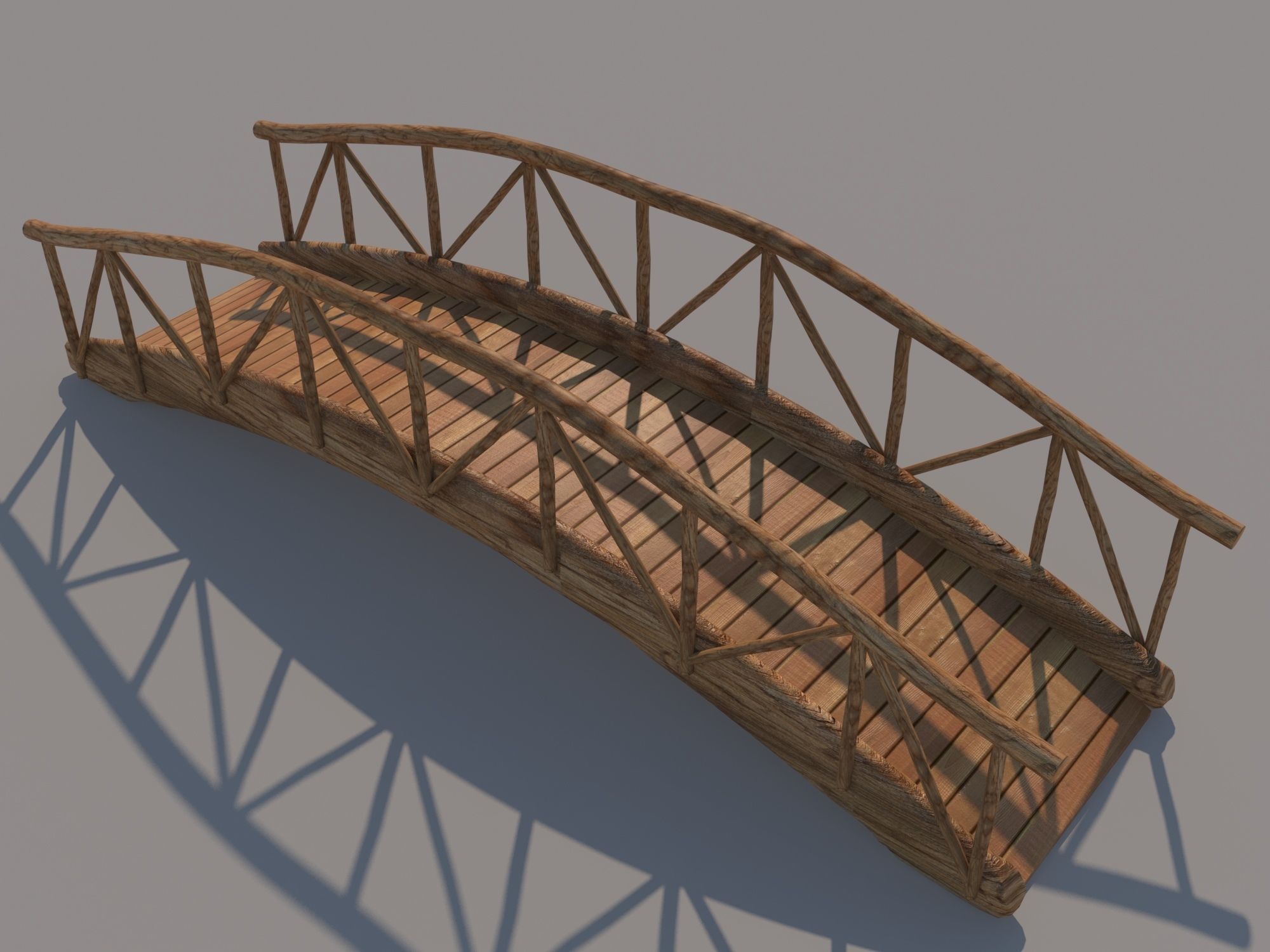 Log Bridge 3D model | CGTrader