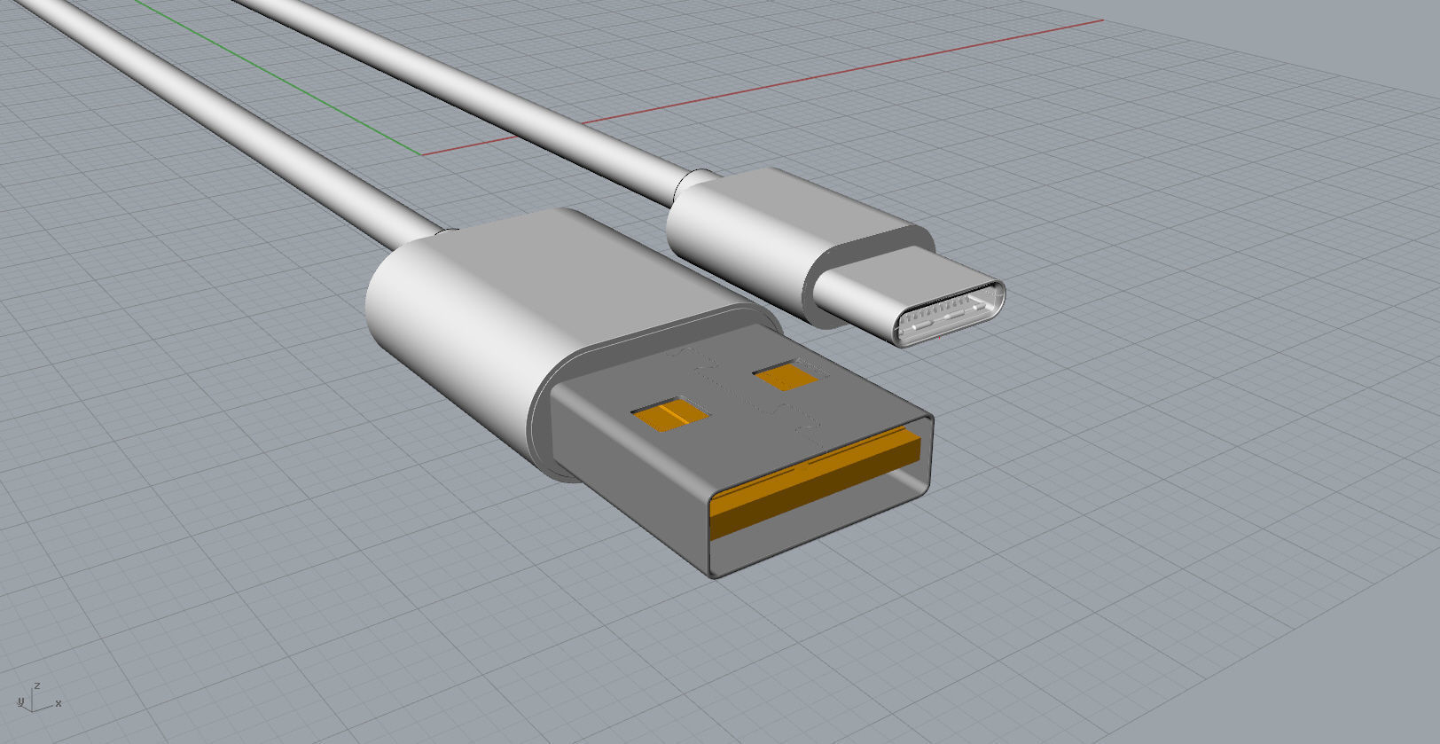 TYPE C USB CABLE 3D model 3D model 3D printable | CGTrader