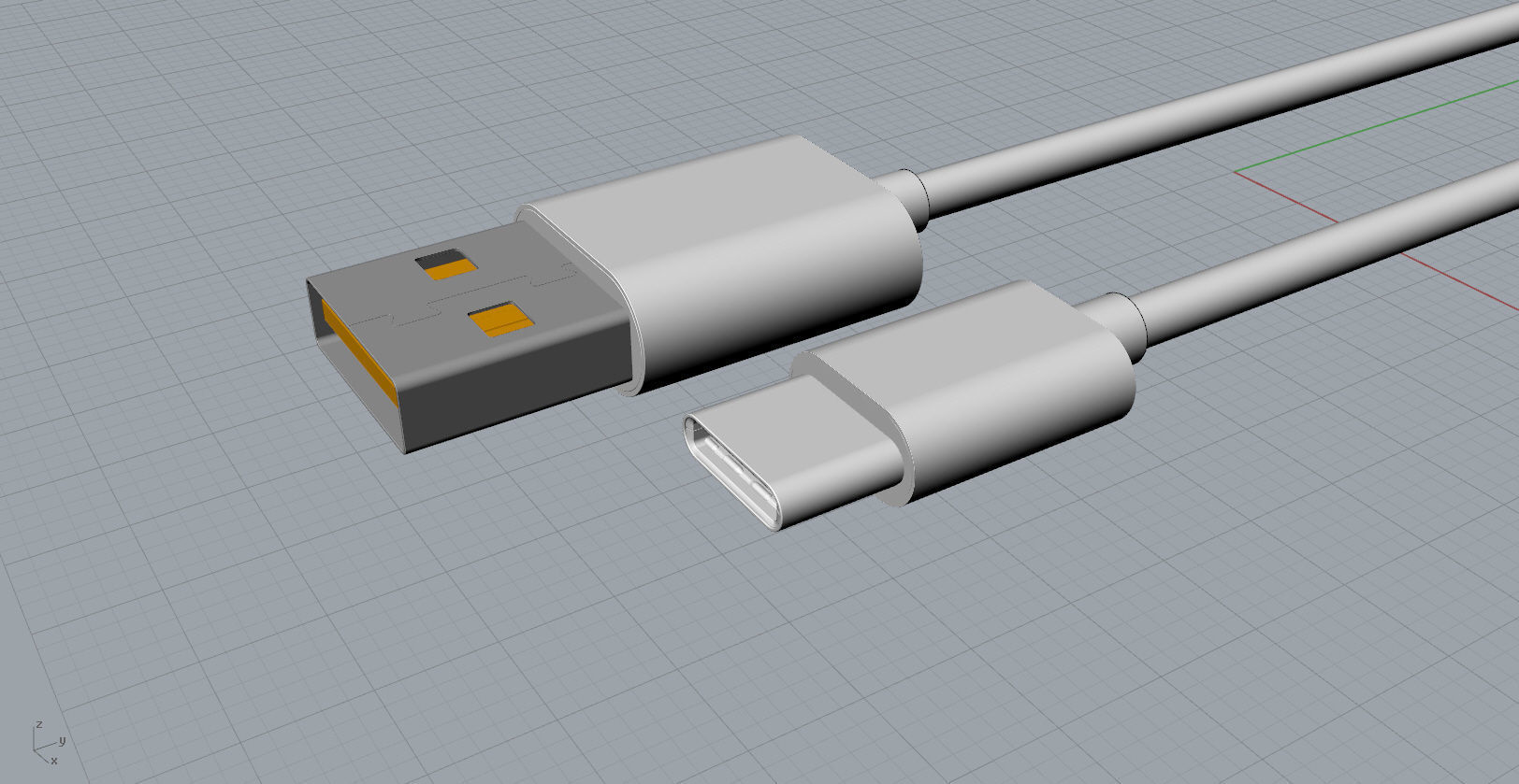 TYPE C USB CABLE 3D model 3D model 3D printable | CGTrader